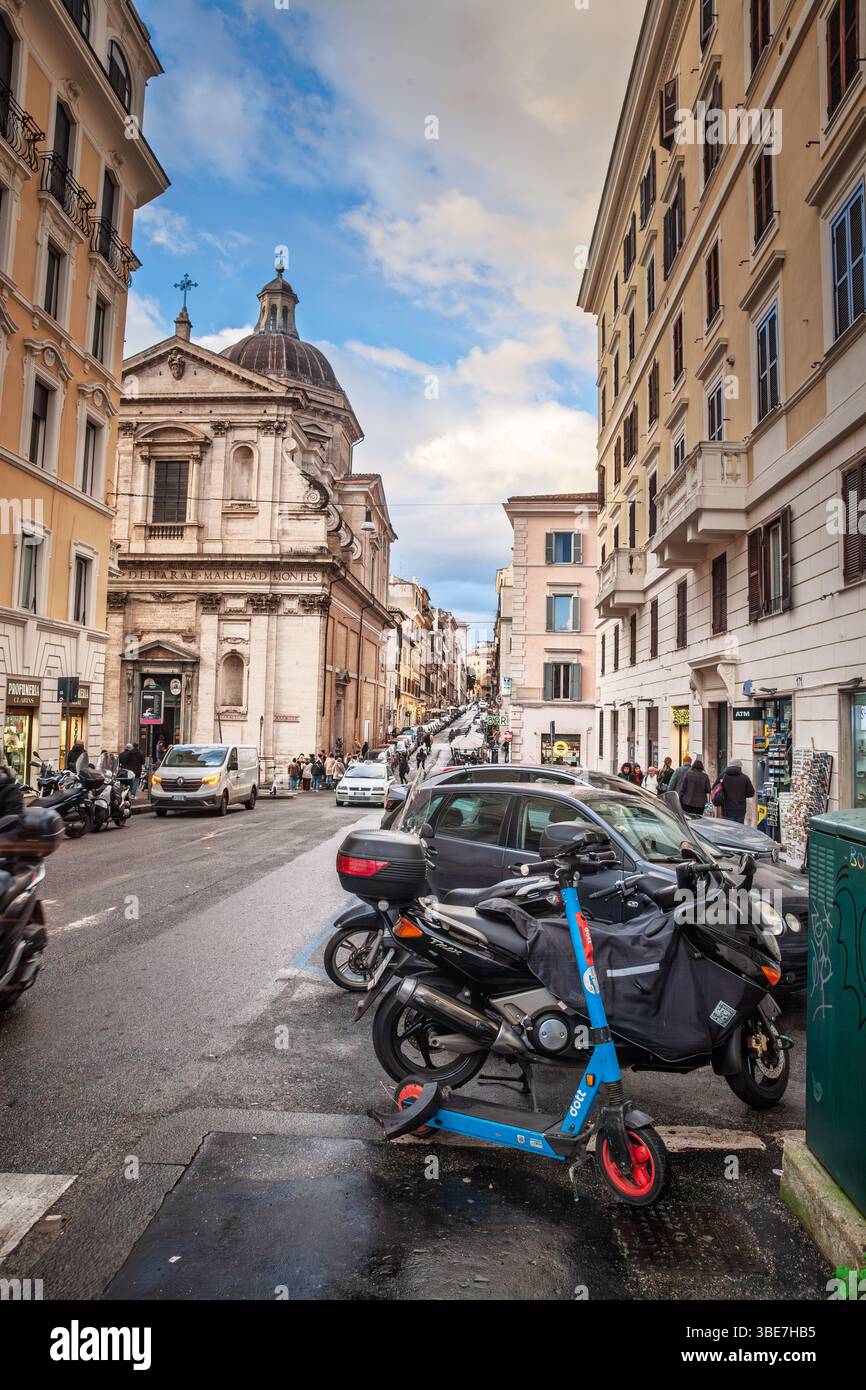 BELGRADE, SERBIA - MARCH 15, 2025: Dott electric rental scooter leans ...