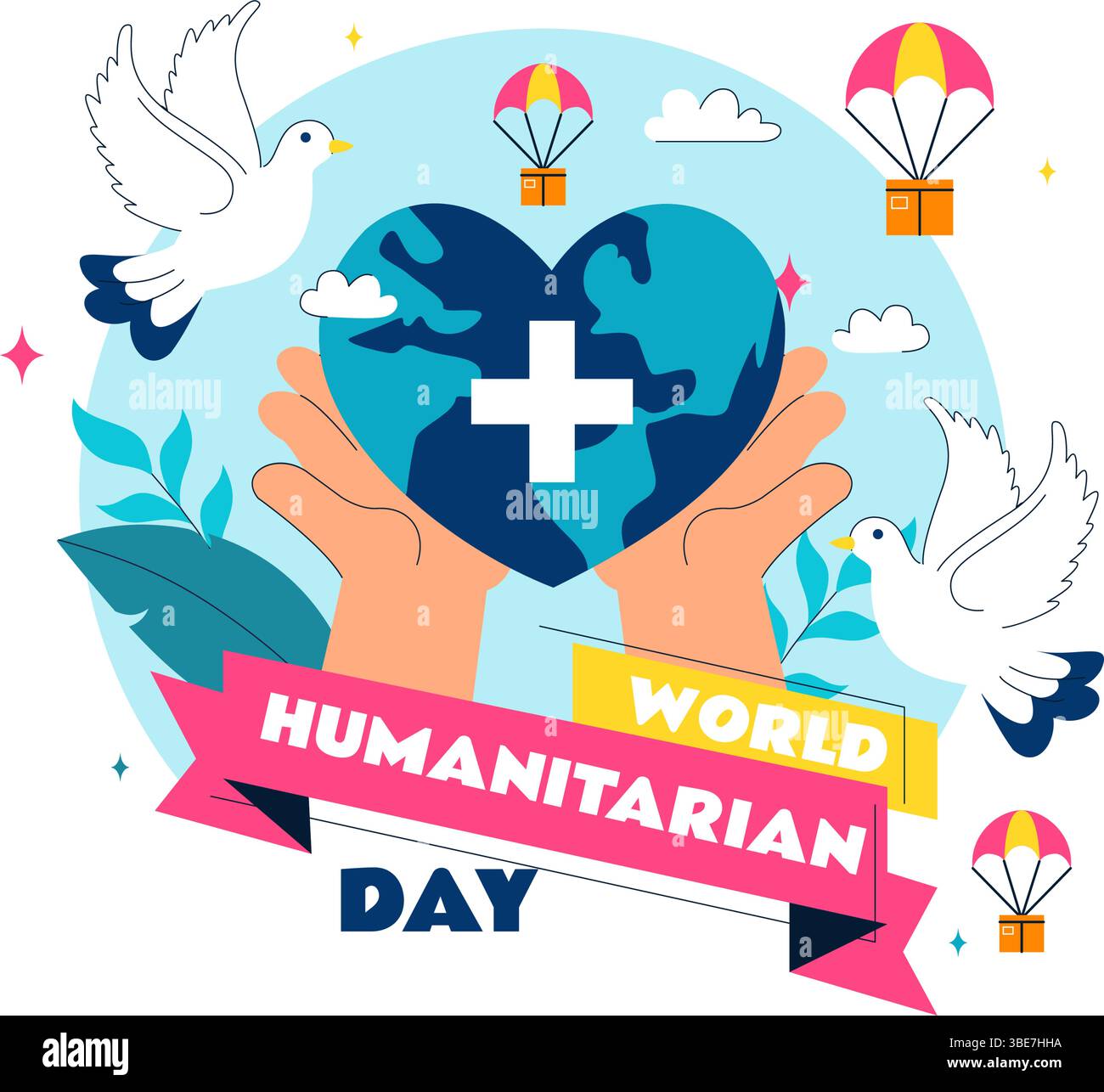 Vector Illustration for World Humanitarian Day Featuring Global Acts of ...