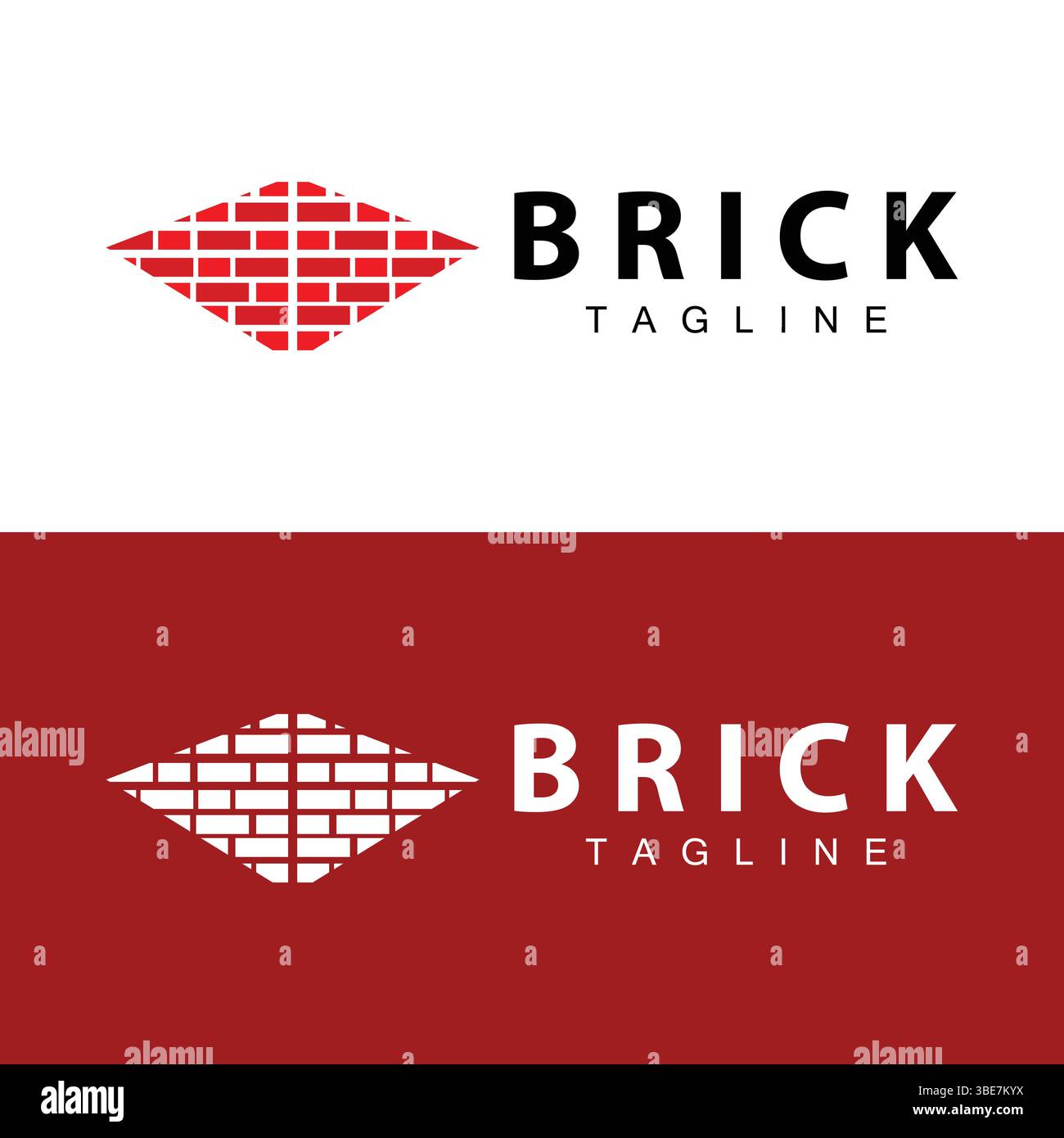 Abstract design simple red brick logo vector building material template ...