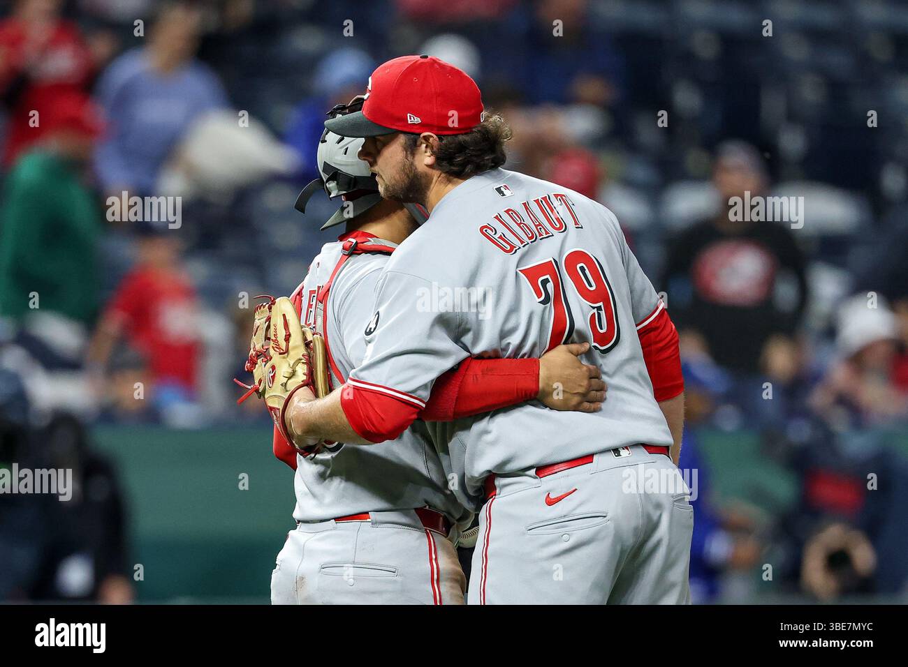 Kansas City, MO, USA. 27th May, 2025. Cincinnati Reds catcher Jose ...