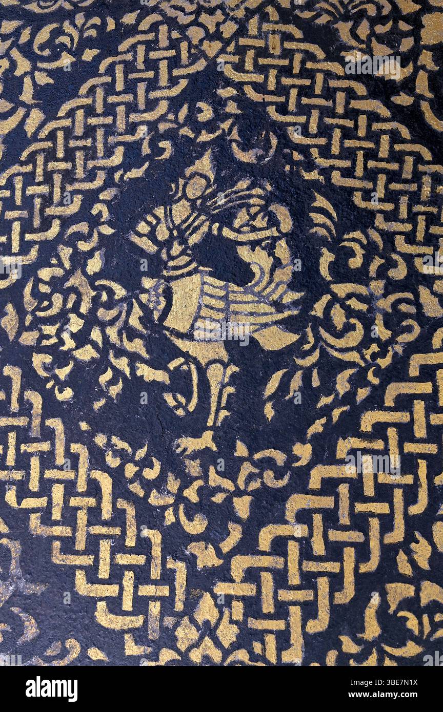 Depiction of a kinnara, a half-bird half-human celestial being, on a ...