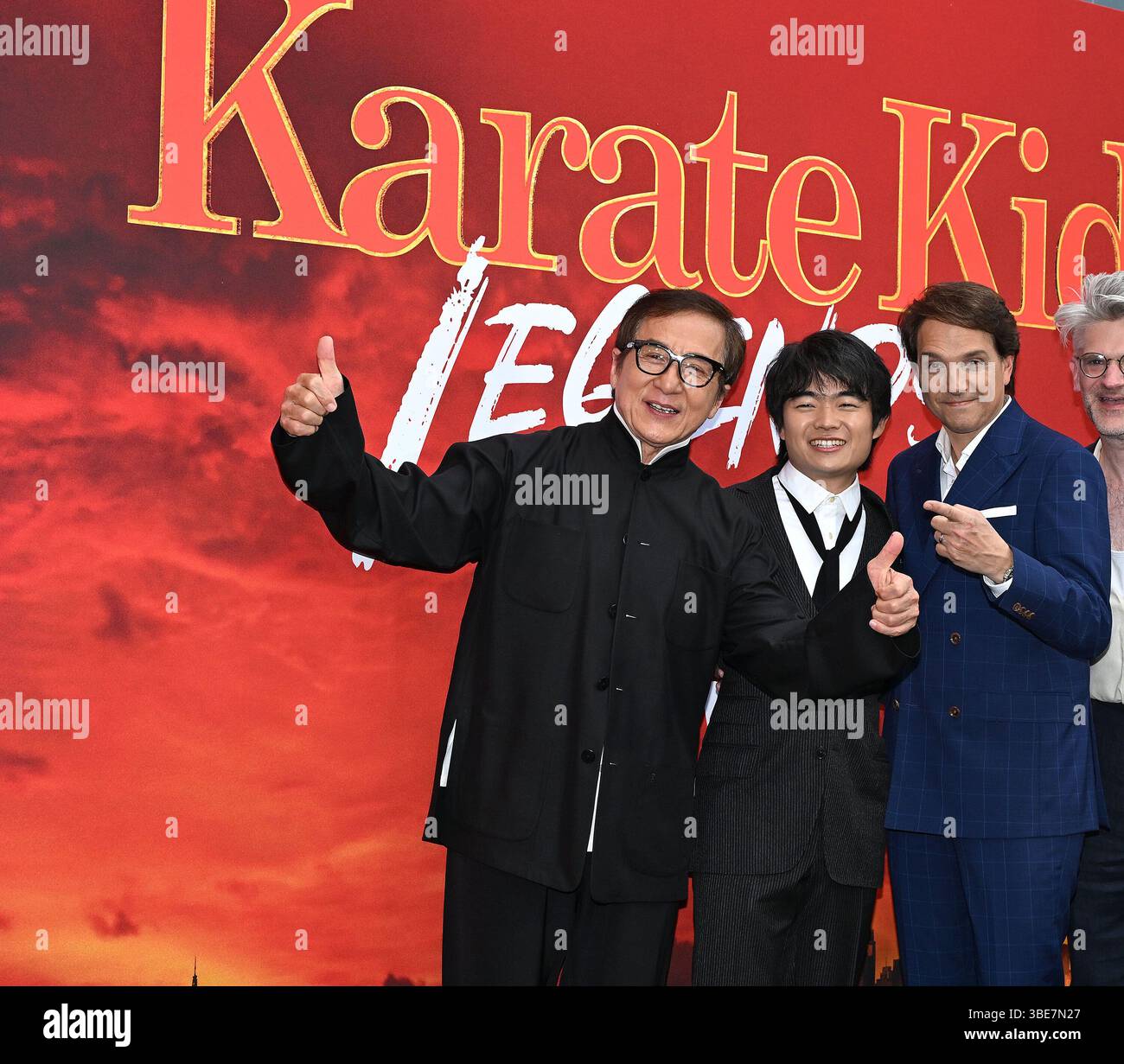 Jackie Chan, Ben Wang, Ralph Macchio and Jonathan Entwistle attend the ...