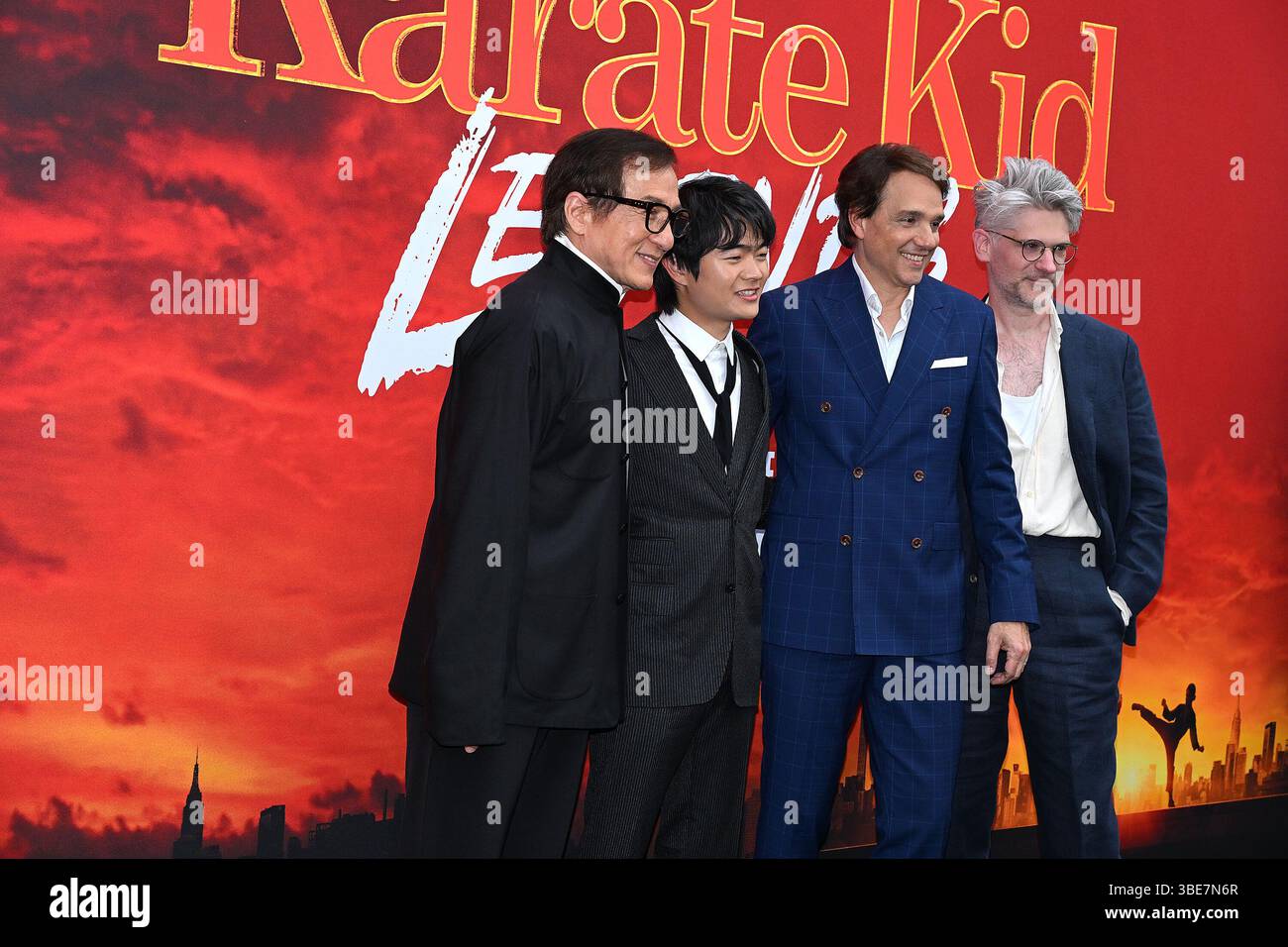 Jackie Chan, Ben Wang, Ralph Macchio and Jonathan Entwistle attend the ...