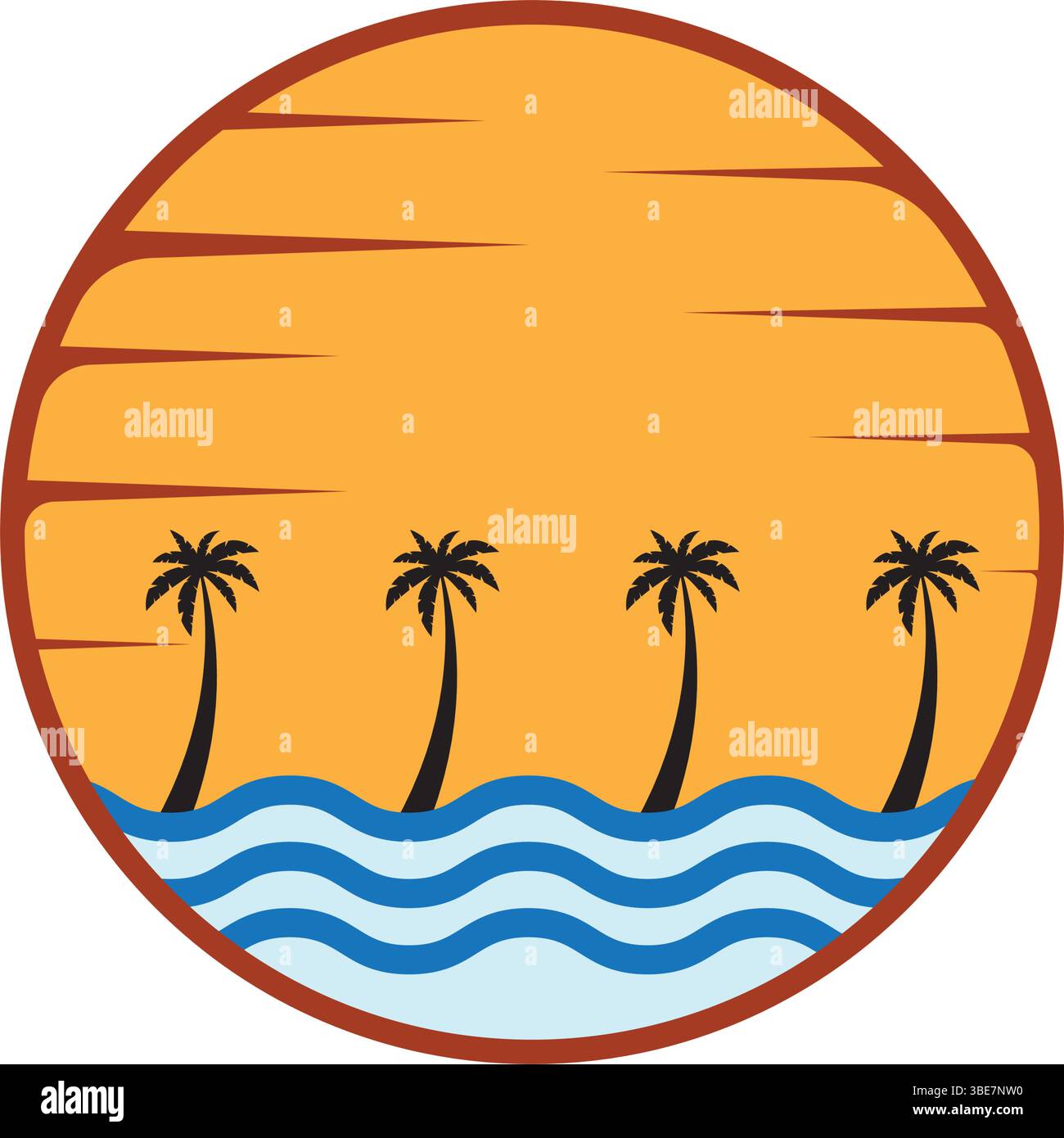 Beach Logos and Symbols Illustration Element Design Stock Vector Image ...