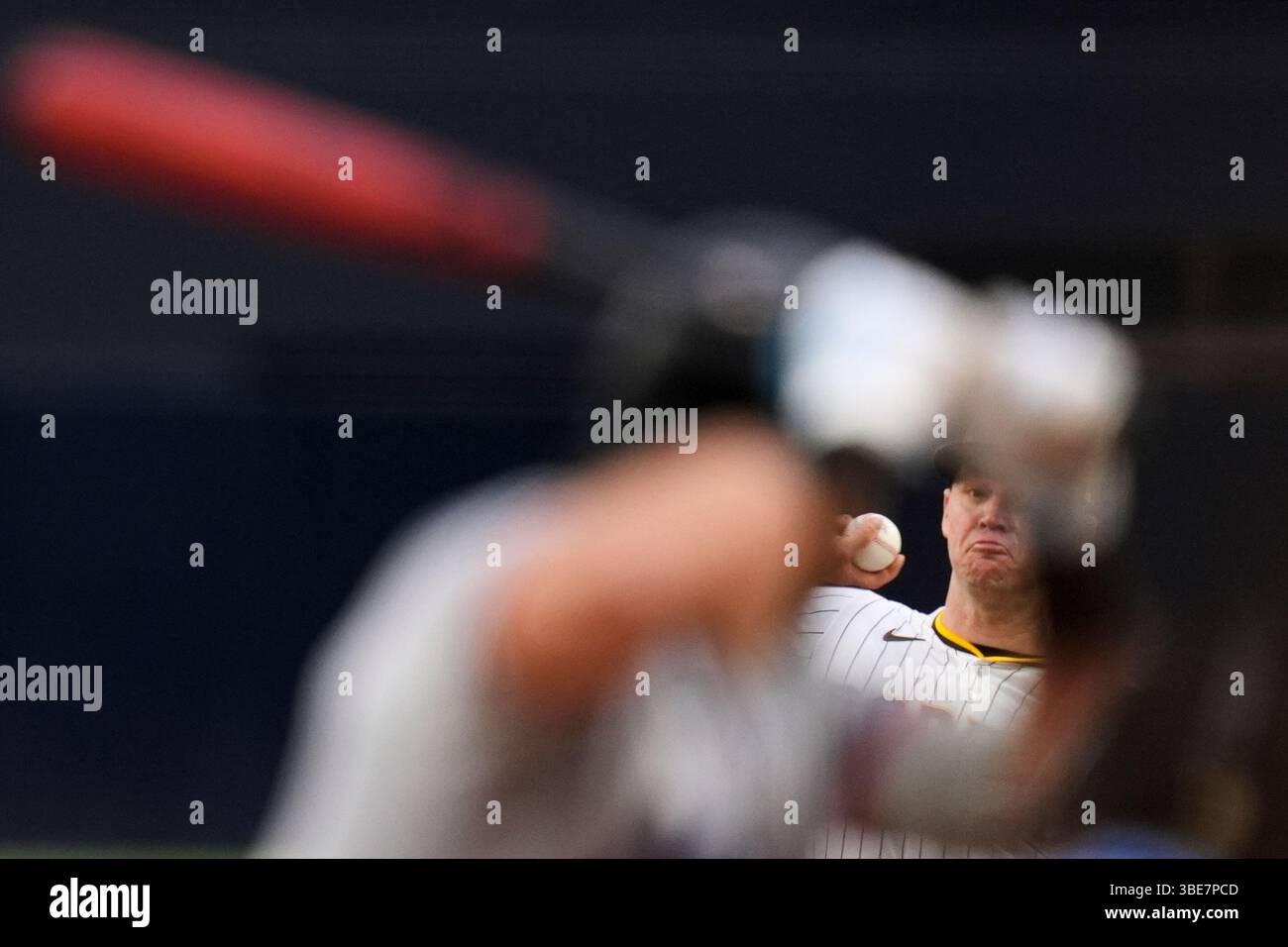 San Diego Padres starting pitcher Stephen Kolek works against a Miami ...