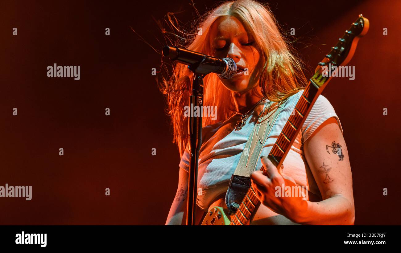 Rhian Teasdale of the Band Wet Leg performs live during a concert at ...