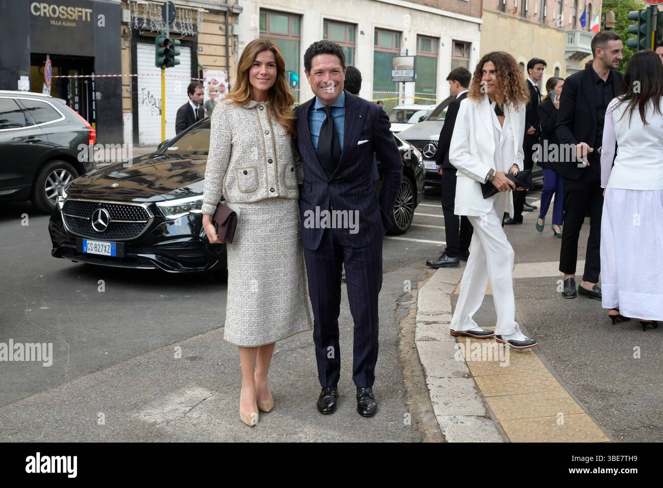 Rome, Italy. 27th May, 2025. Nora Shkreli (l) and Matteo Marzotto (r ...