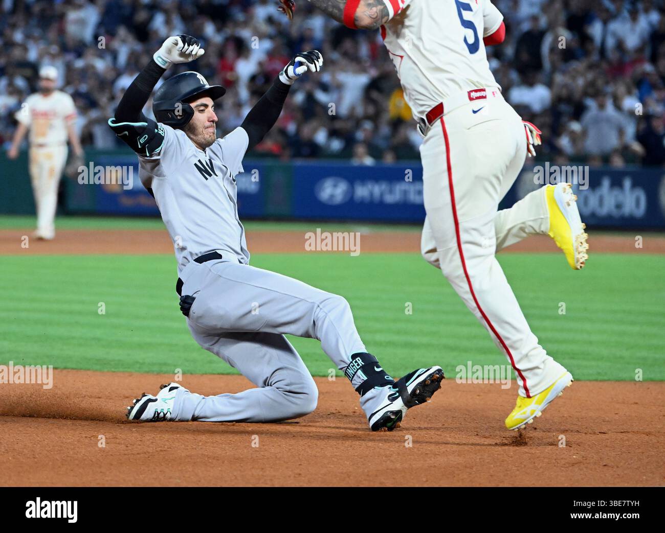 ANAHEIM, CA - MAY 27: New York Yankees left fielder Cody Bellinger (35 ...
