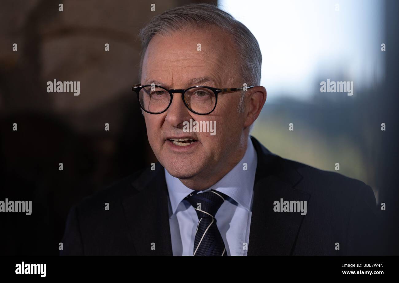 Brisbane, Australia. 28th May, 2025. Prime Minister Anthony Albanese ...