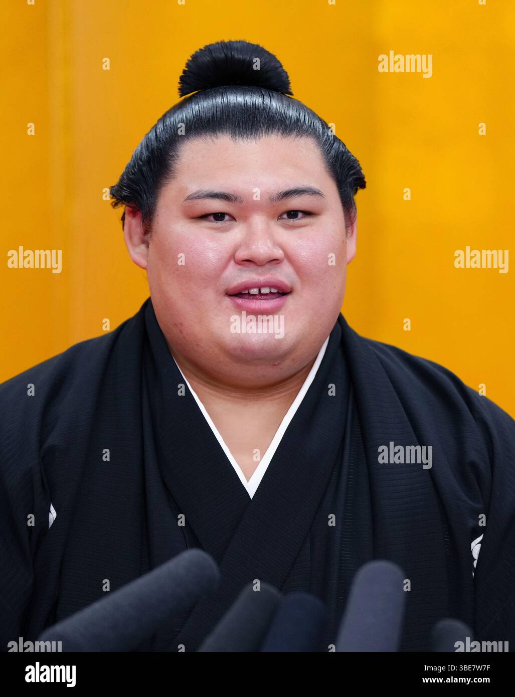 Japanese Sumo wrestler Onosato attends a press conference after a ...
