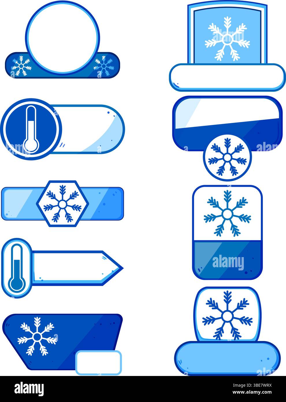 frozen label set cartoon vector illustration Stock Vector Image & Art ...