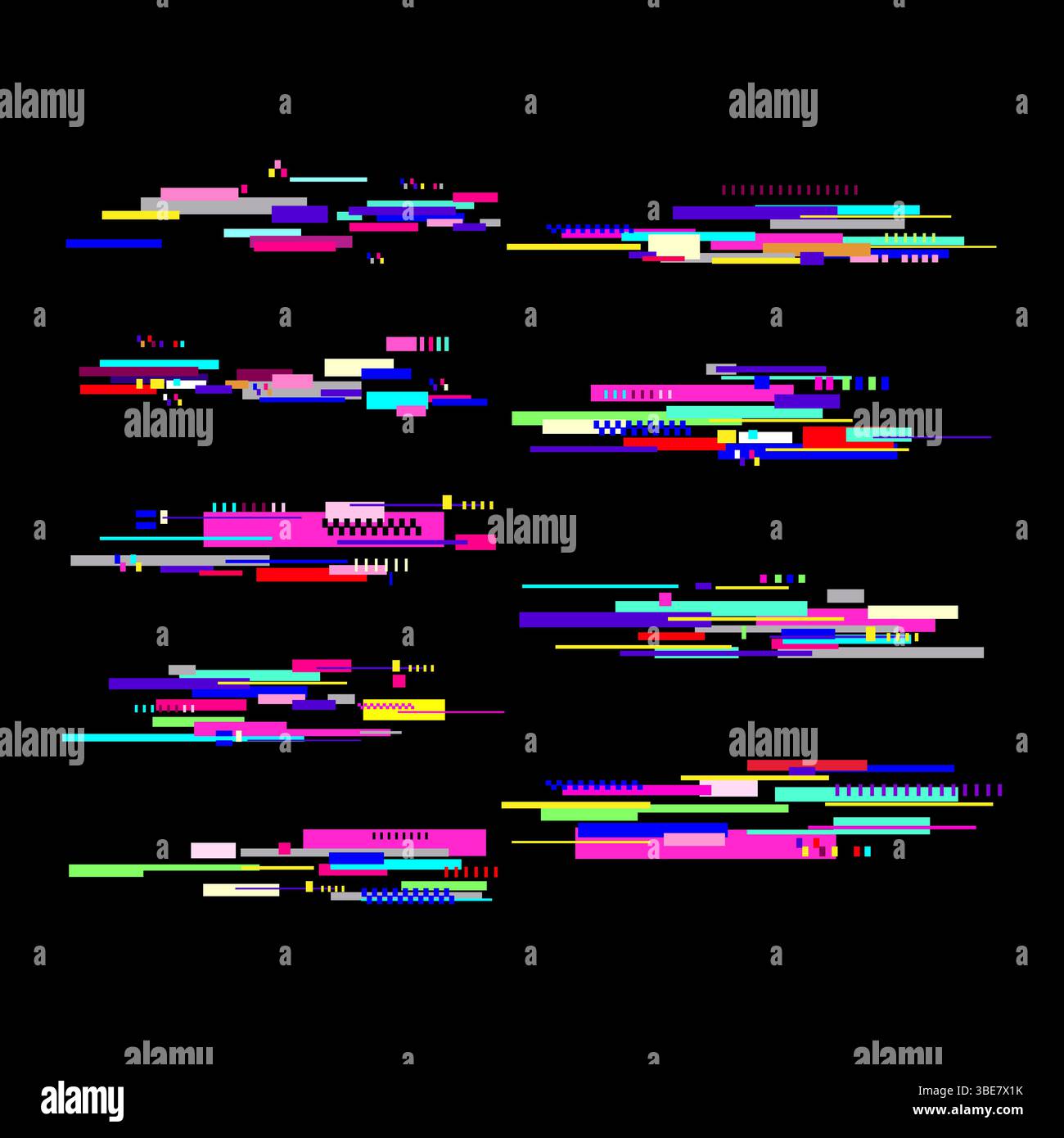 glitch error set cartoon vector illustration Stock Vector Image & Art ...