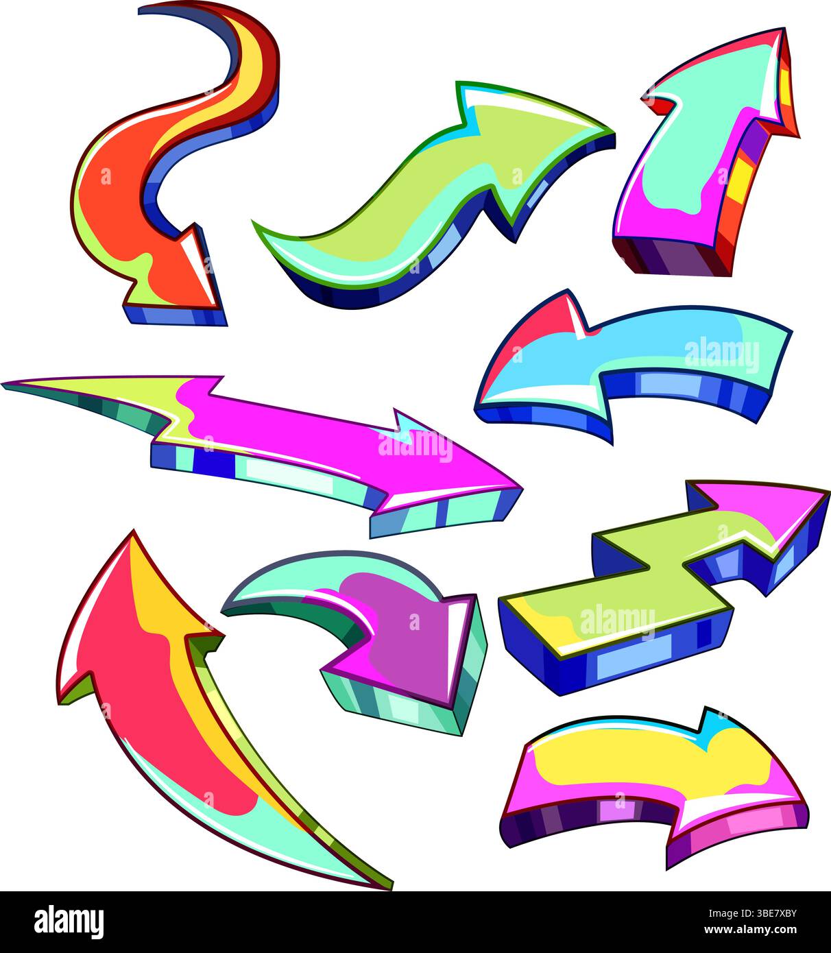 graffiti arrow set cartoon vector illustration Stock Vector Image & Art ...