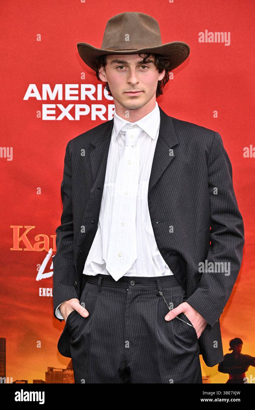 Wyatt Oleff attends the world premiere of "Karate Kid: Legends" at the ...