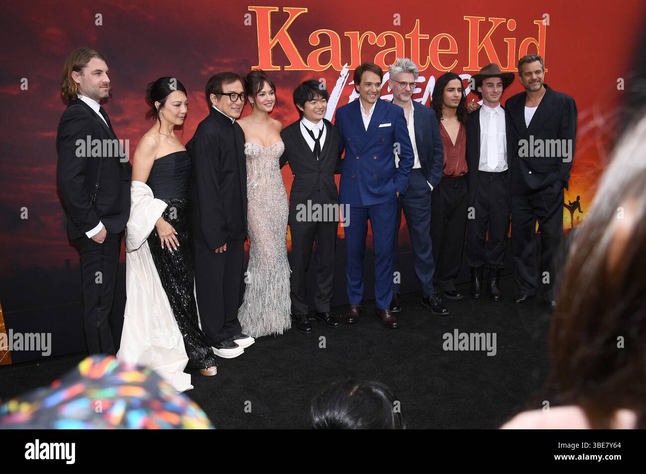 (L-R) Justin Brown, Jackie Chan, Sadie Stanley, Ben Wang, Jonathan ...