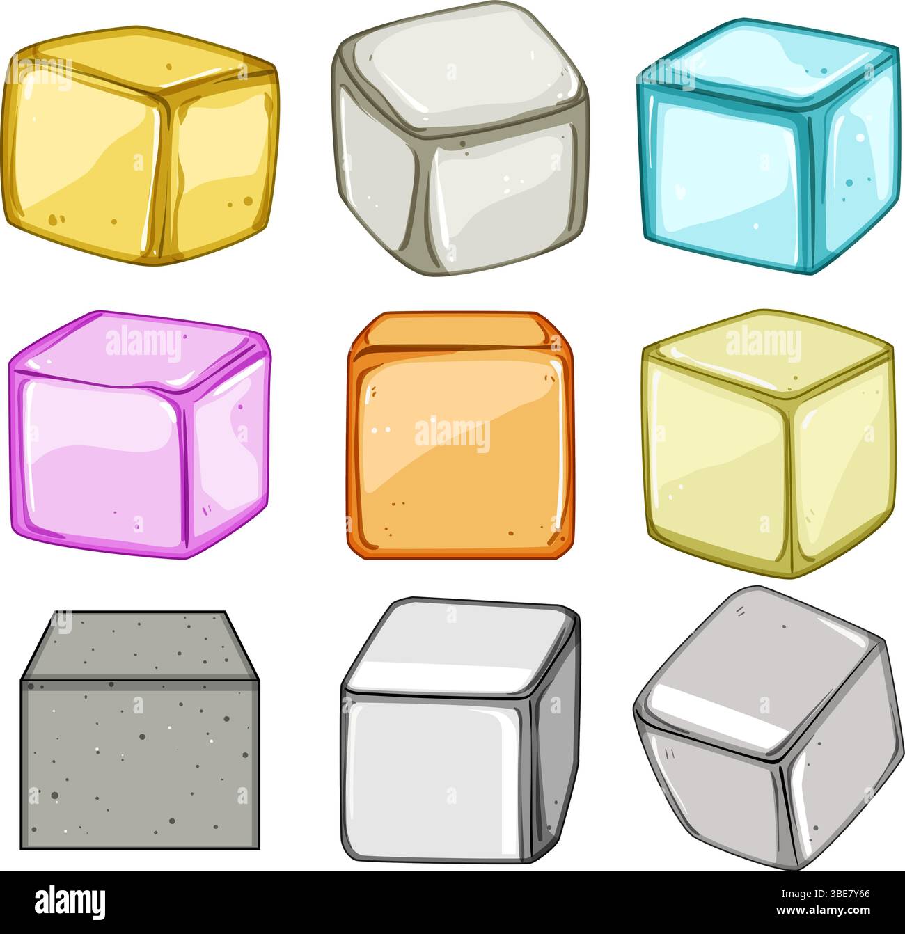 ice cubes reusable set cartoon vector illustration Stock Vector Image ...