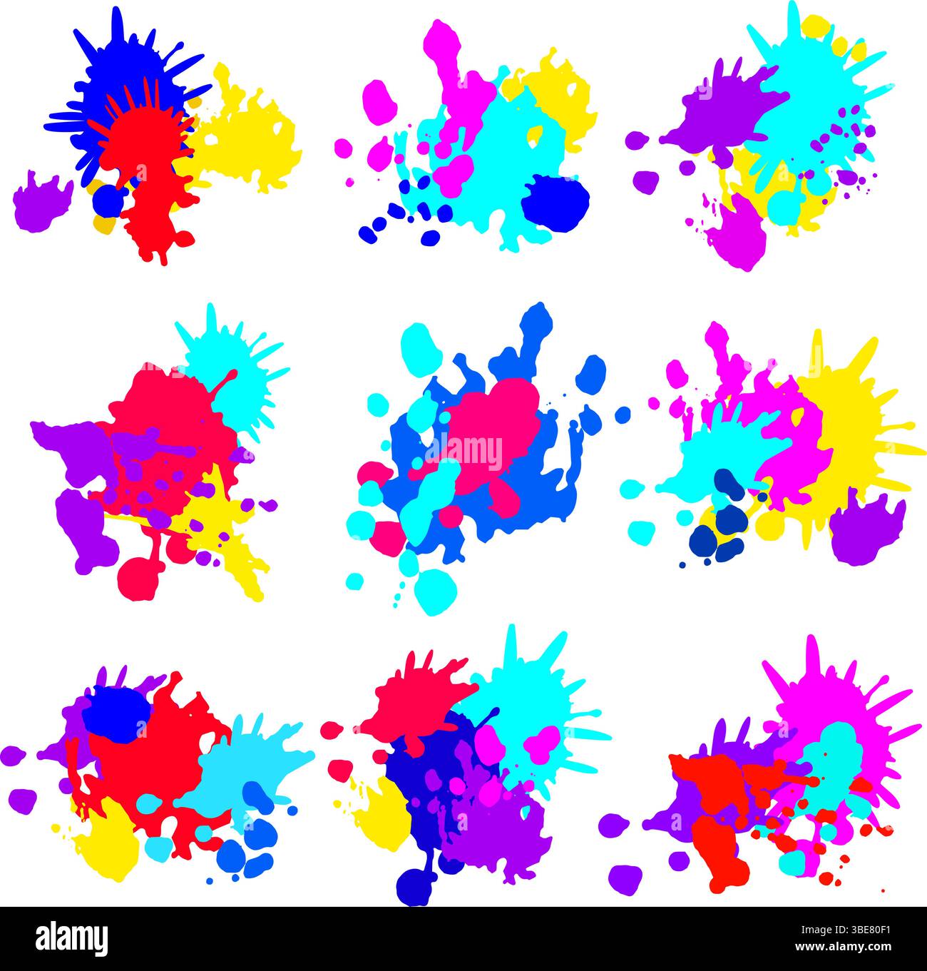 paint splatters set cartoon vector illustration Stock Vector Image & Art - Alamy