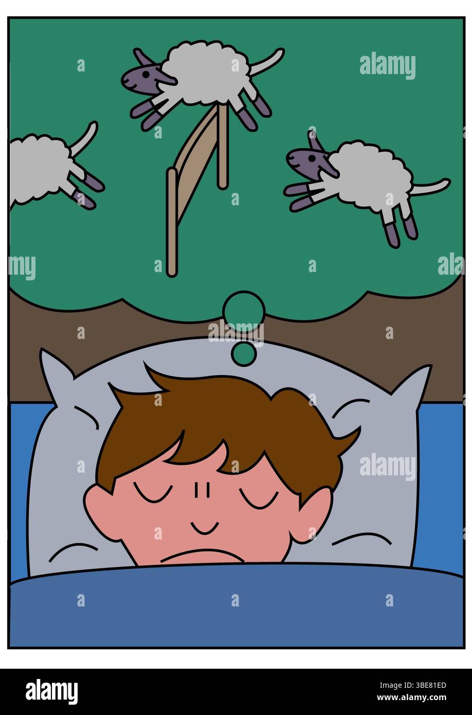 Man sheep counting Cut Out Stock Images & Pictures - Alamy