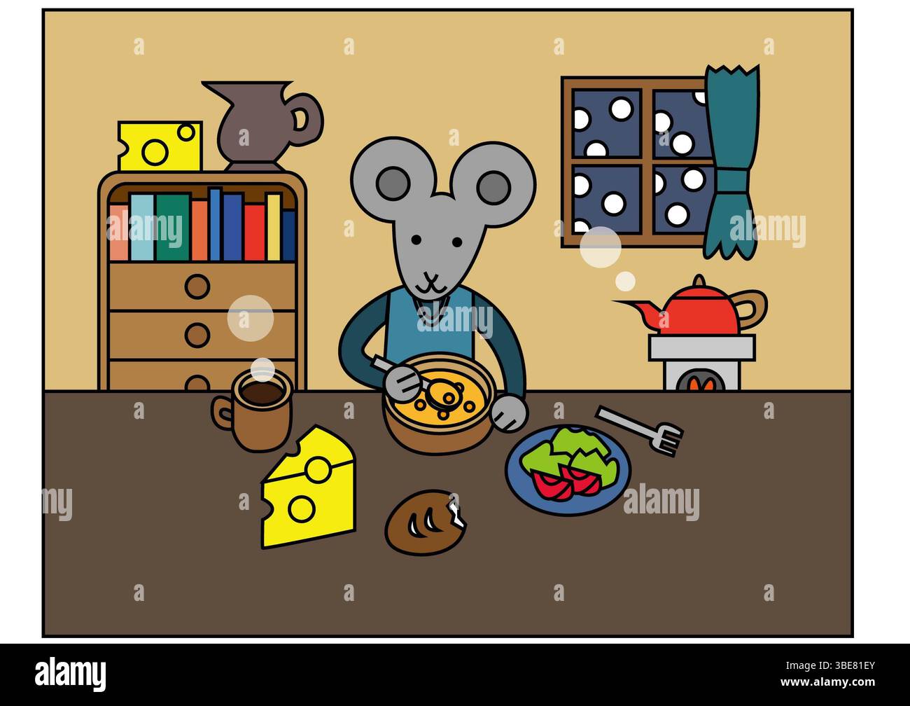 Mice and soup in winter room Stock Photo - Alamy