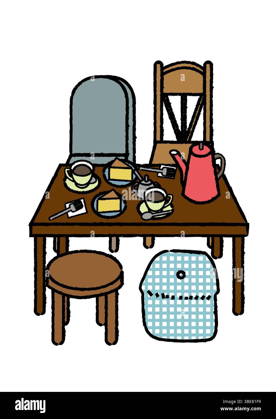 Table and four chairs Cut Out Stock Images & Pictures - Alamy