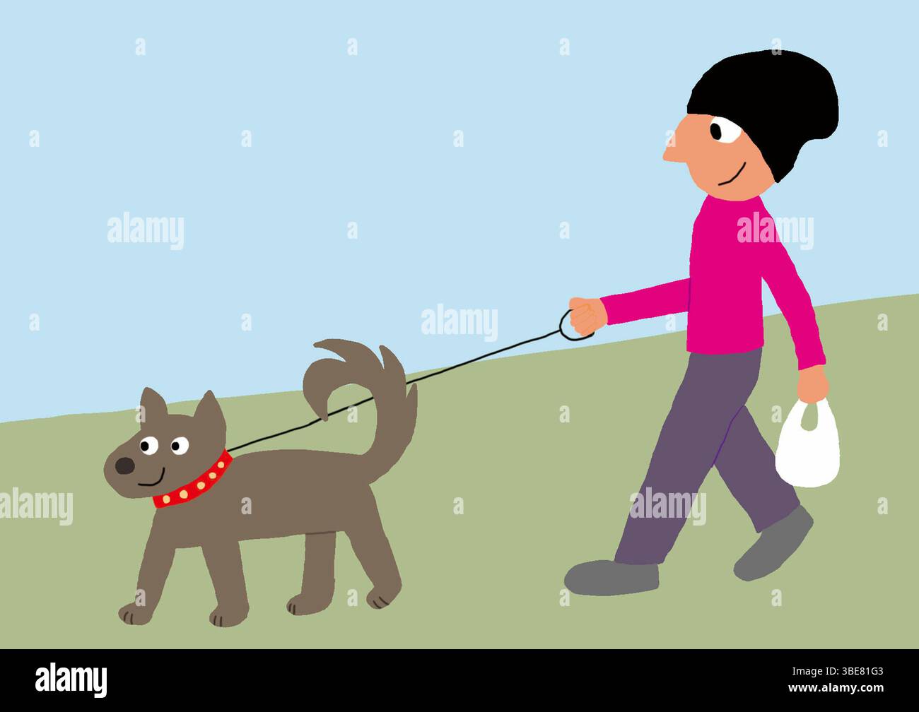 Man walking his dog Stock Photo - Alamy