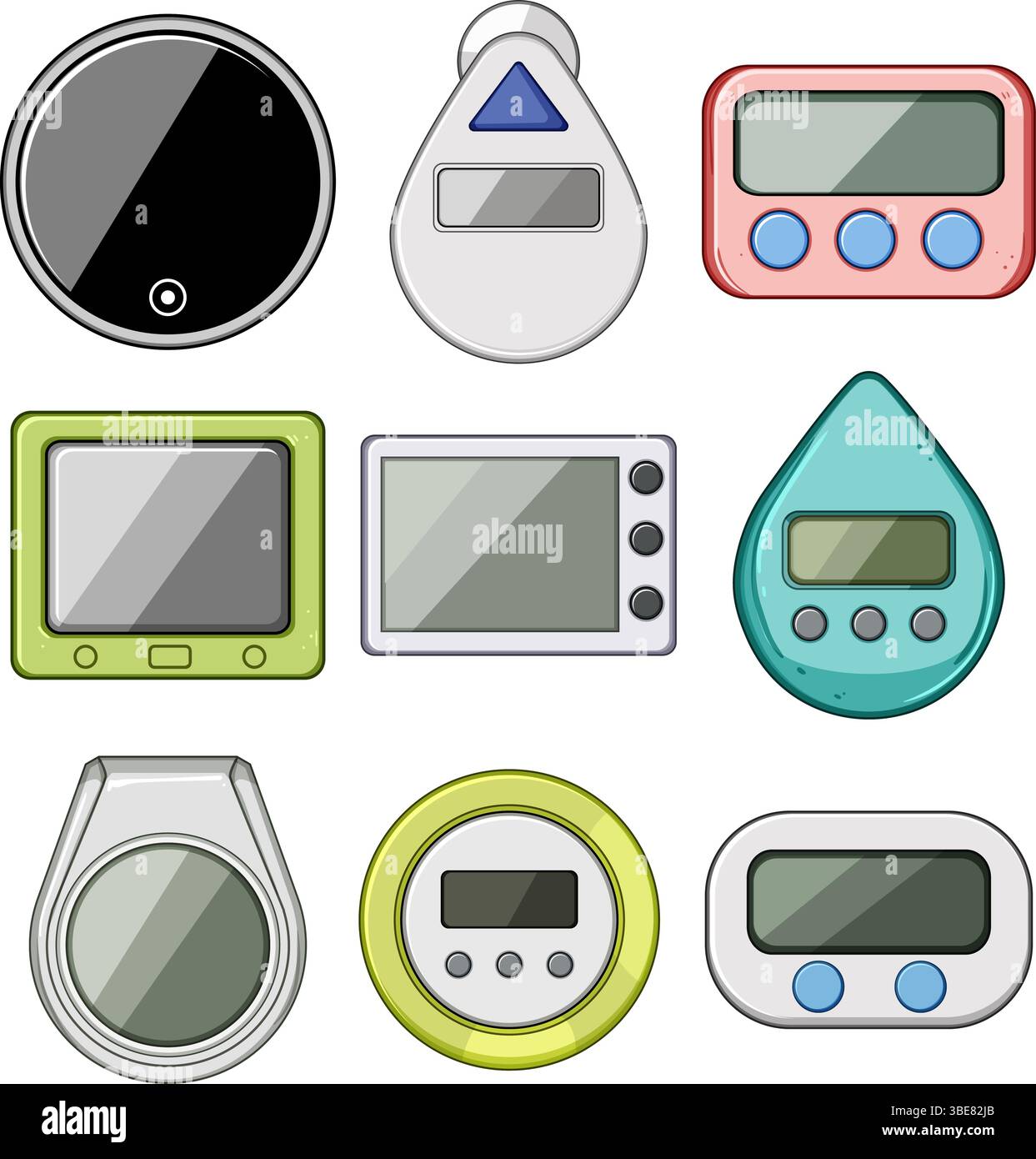 shower timer set cartoon vector illustration Stock Vector Image & Art ...