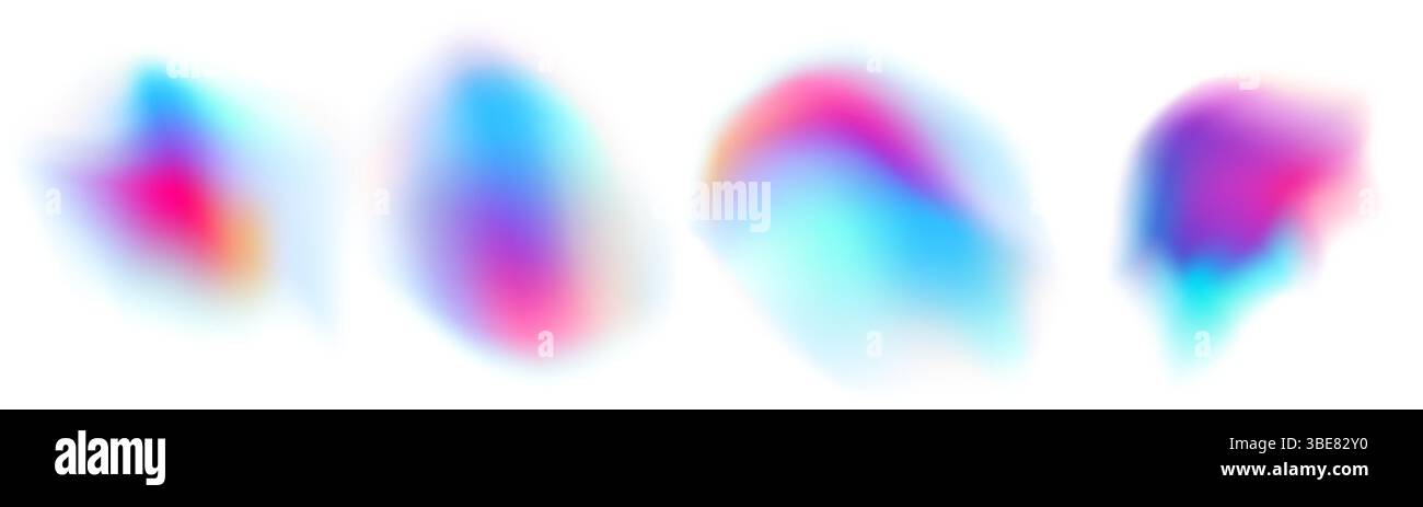 Gradient abstract holographic shapes blending paint. Blurry chameleon effect for y2k design ...