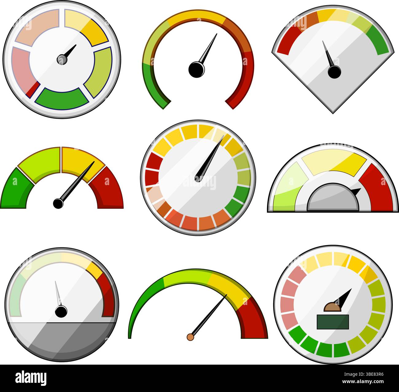 speedometer set cartoon vector illustration Stock Vector Image & Art ...