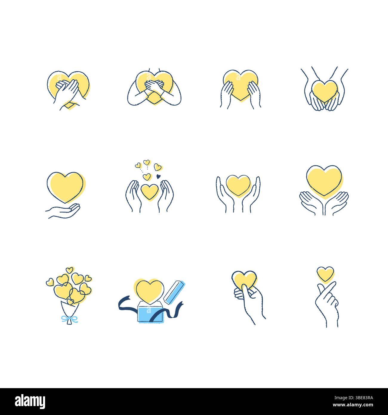 Heart icon caring hands Cut Out Stock Images & Pictures - Alamy