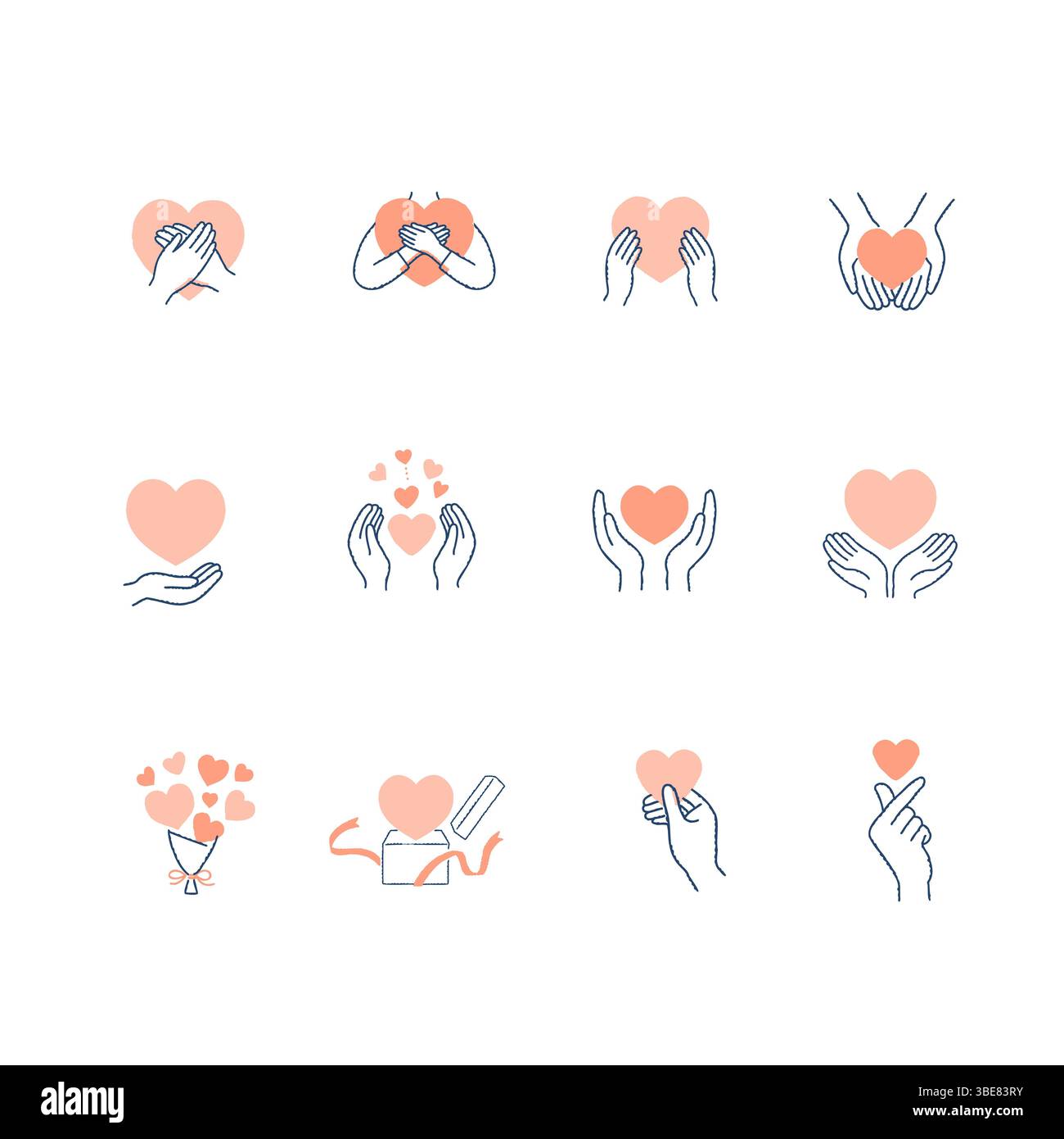 Heart icon set Stock Photo - Alamy