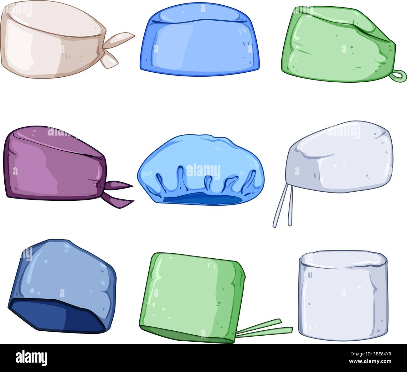 surgical cap set cartoon vector illustration Stock Vector Image & Art ...