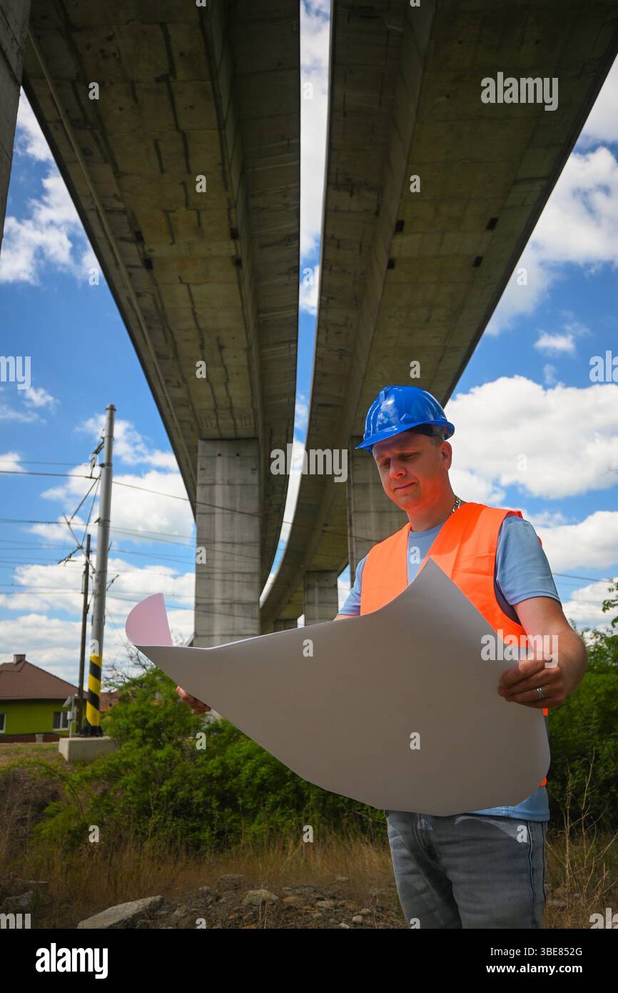 Blueprint drawing highway bridge hi-res stock photography and images ...