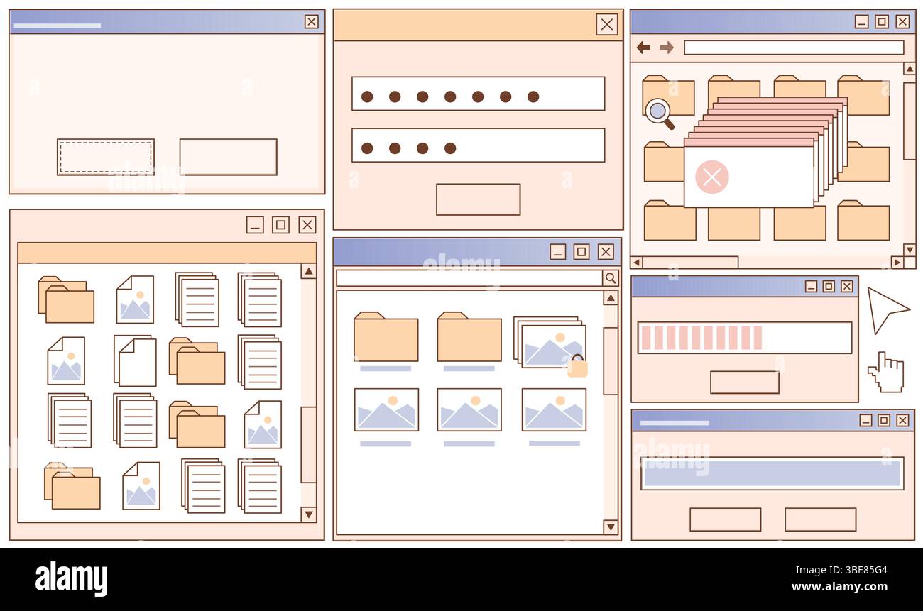 Various icons of folders icon hi-res stock photography and images - Alamy