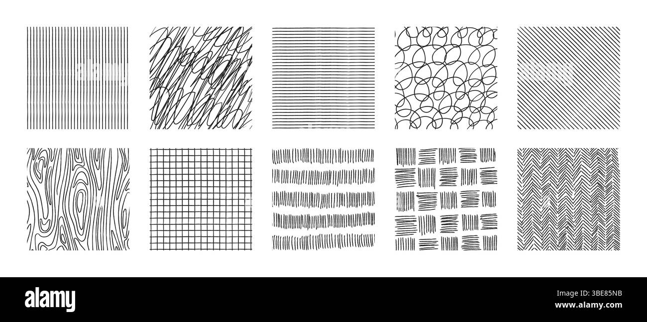 Set of hand drawn crosshatch textures - various pencil shading ...