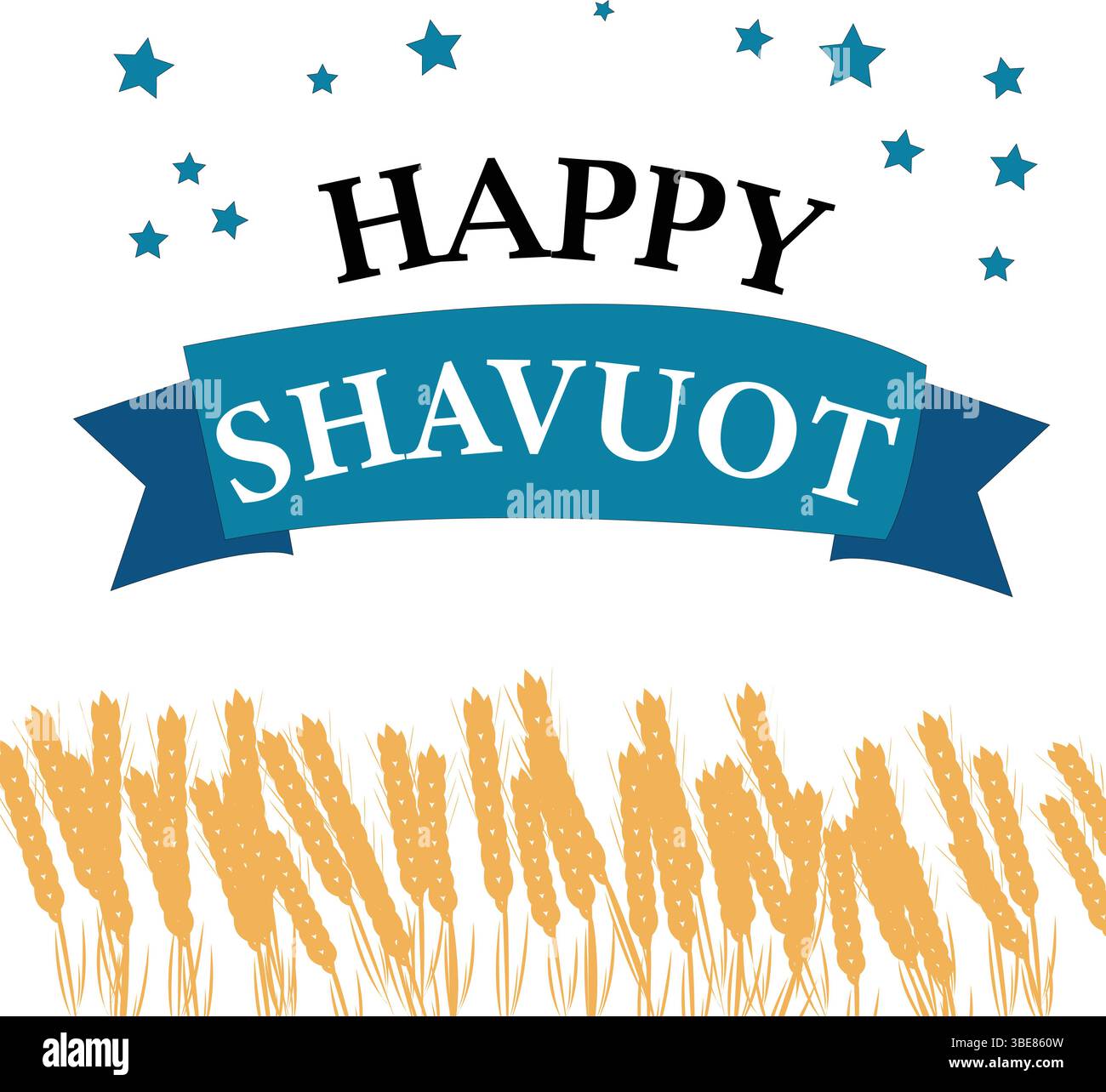 Happy Shavuot Banner Greeting for Jewish Festival Stock Vector Image ...