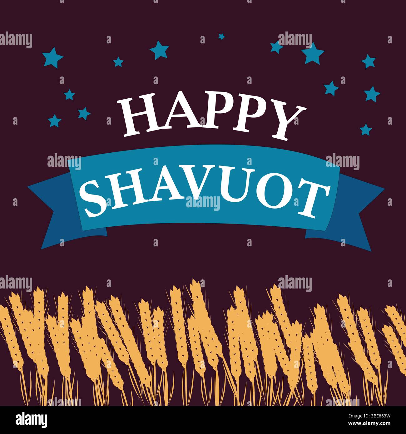 Shavuot Festival Greeting with Hebrew Holiday Wishes Stock Vector Image ...