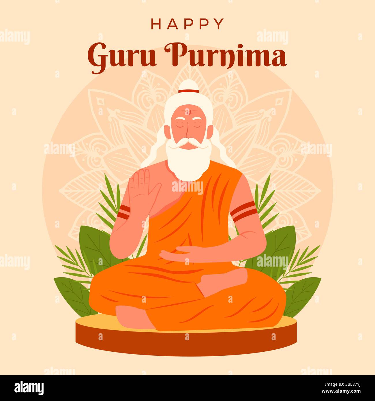 illustration to celebrate guru purnima in flat design Stock Vector ...