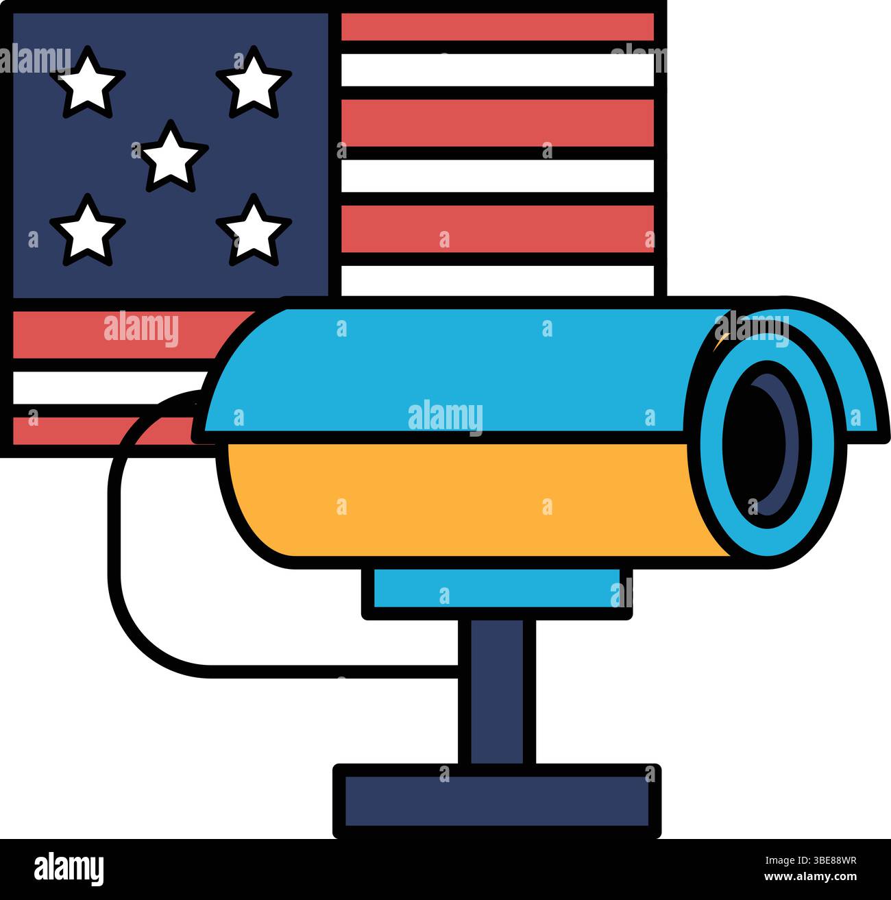 White surveillance camera placed Stock Vector Images - Alamy