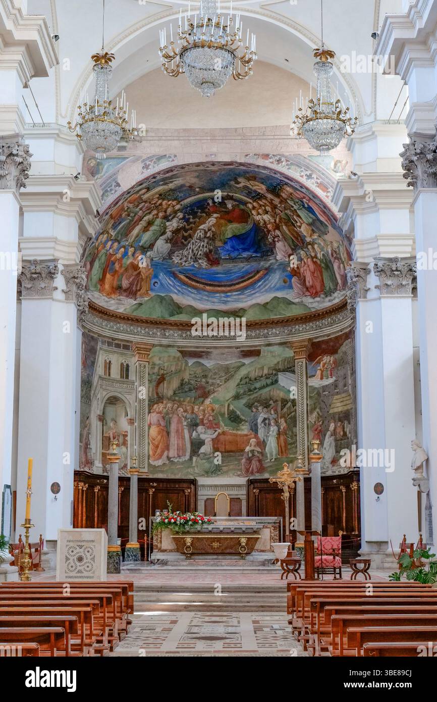 Ancient frescoes in the chapel of the cathedral of Spoleto, a medieval ...