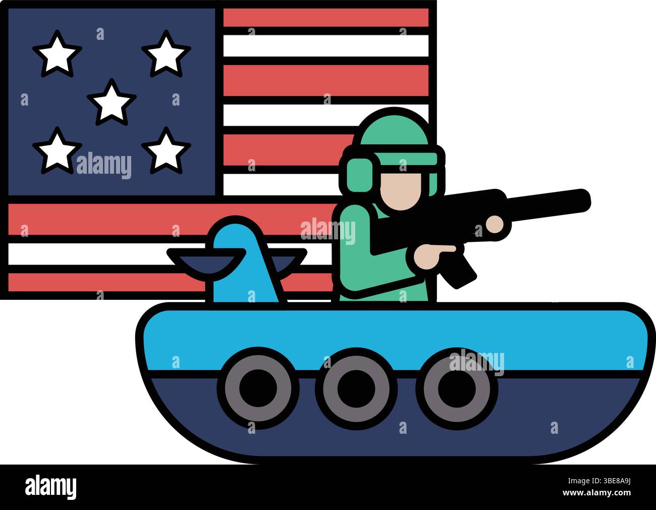 A man in a green uniform is holding a gun and standing in front of an ...