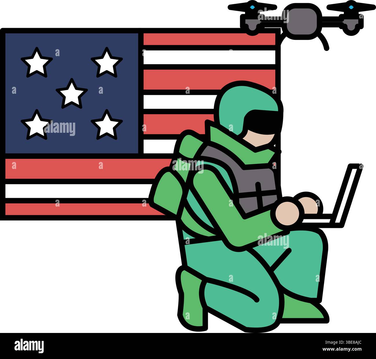 Soldier computer screen Stock Vector Images - Alamy