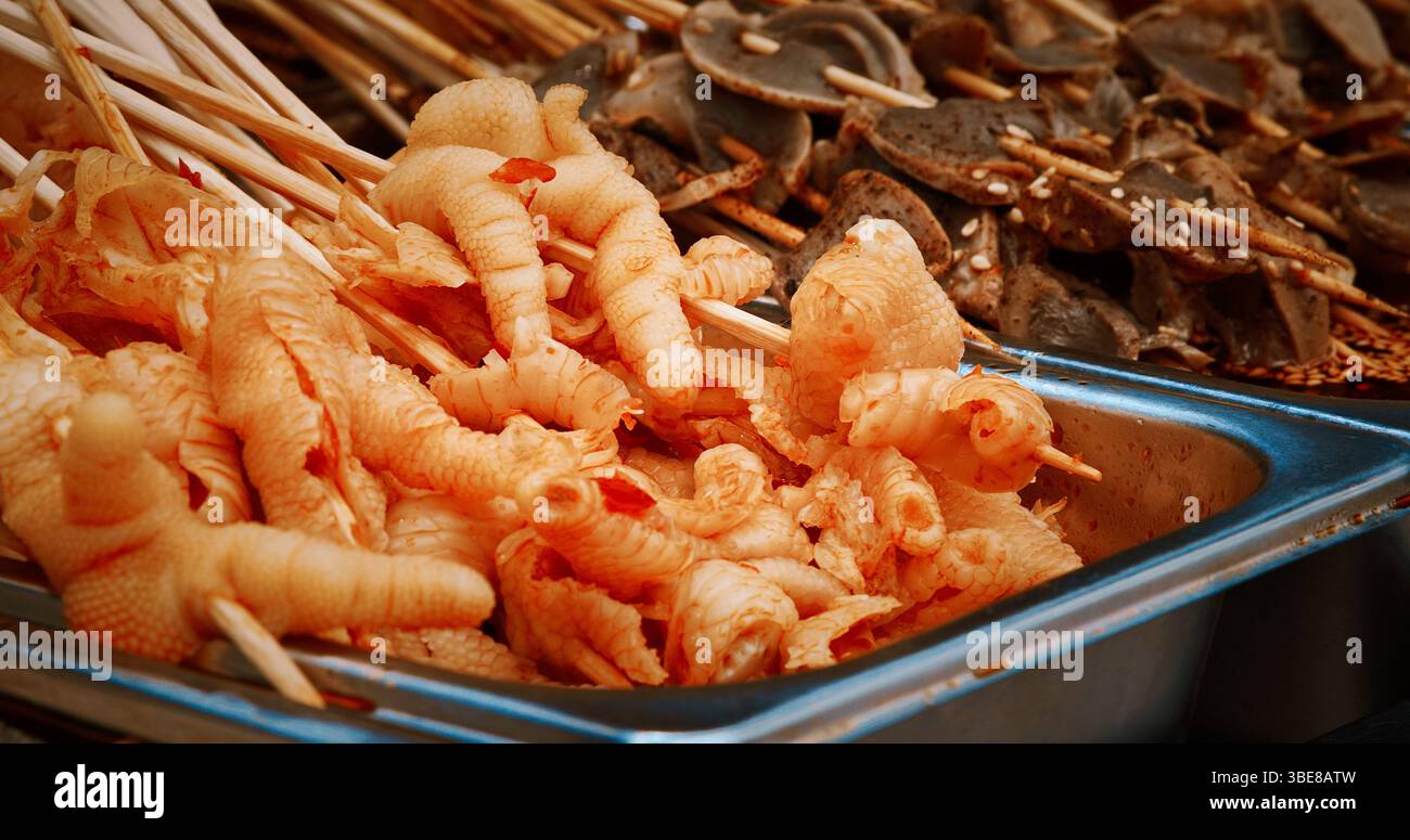 Chengdu, Sichuan, China. Fried Chicken Feet. Chinese Cuisines. Beer ...