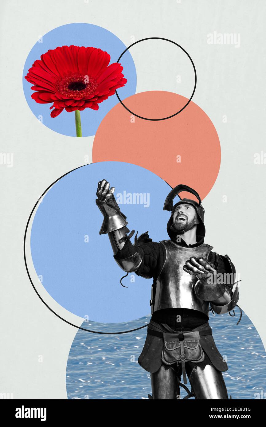 Collage poster template trend artwork sketch of vintage conqueror ...