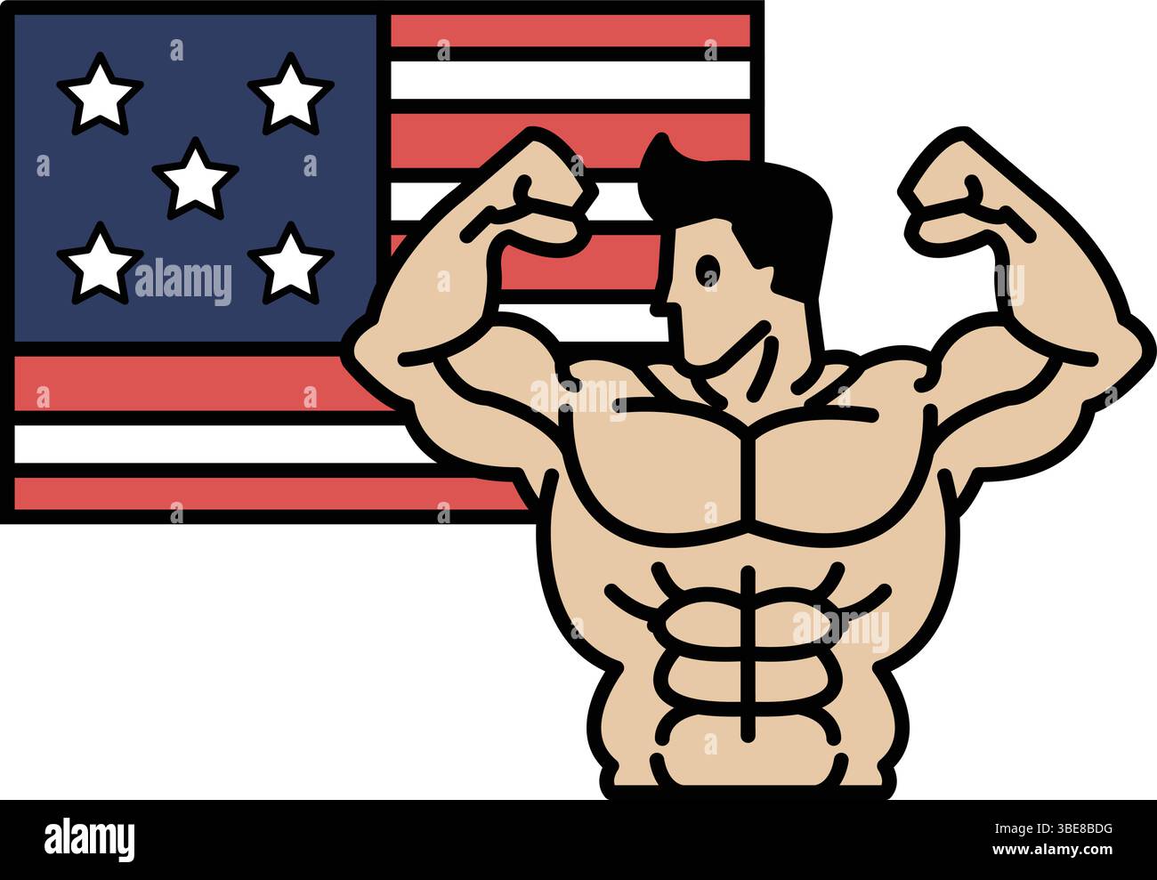 Strong man flexing flag hi-res stock photography and images - Alamy