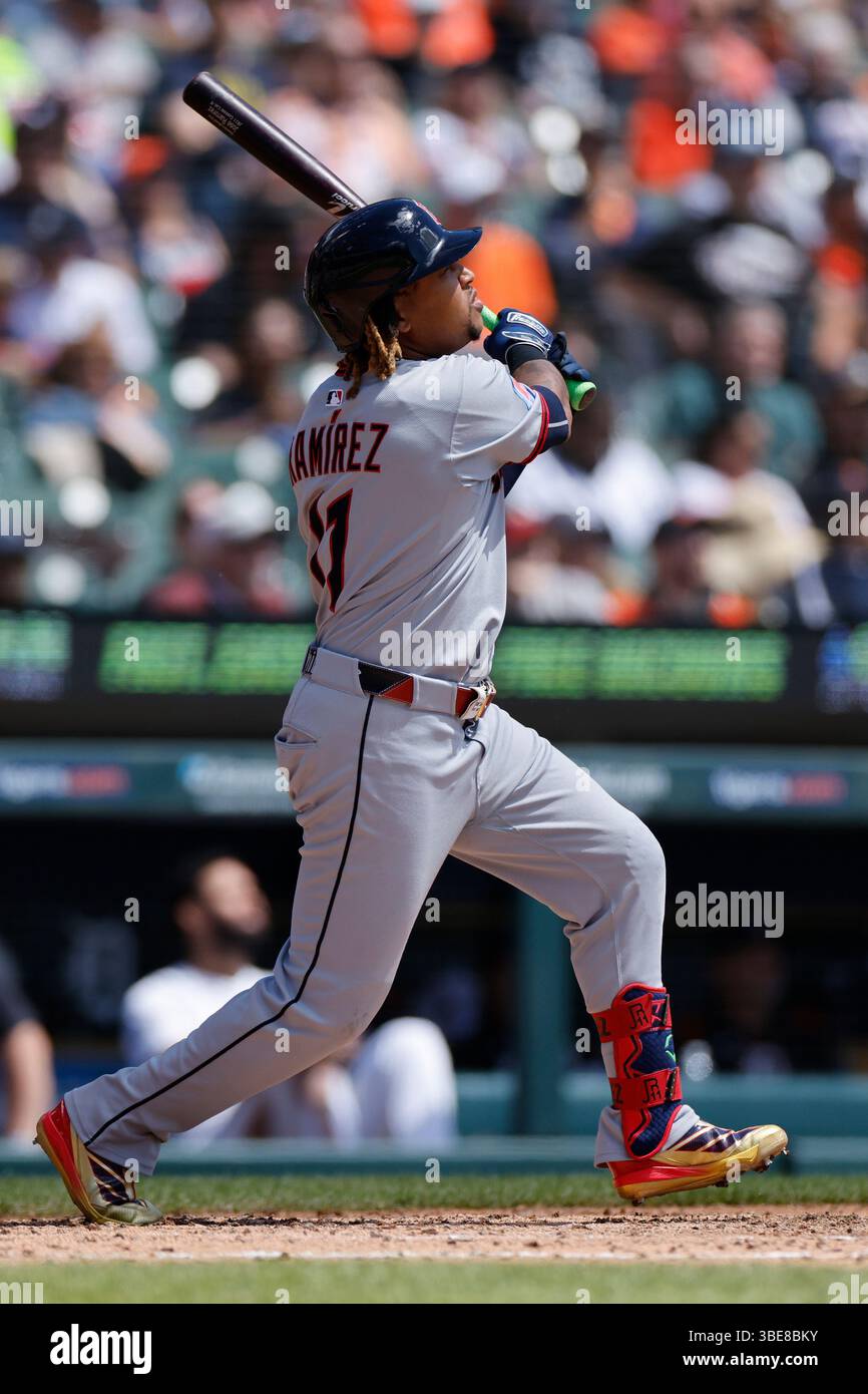 DETROIT, MI - MAY 25: Cleveland Guardians designated hitter José ...