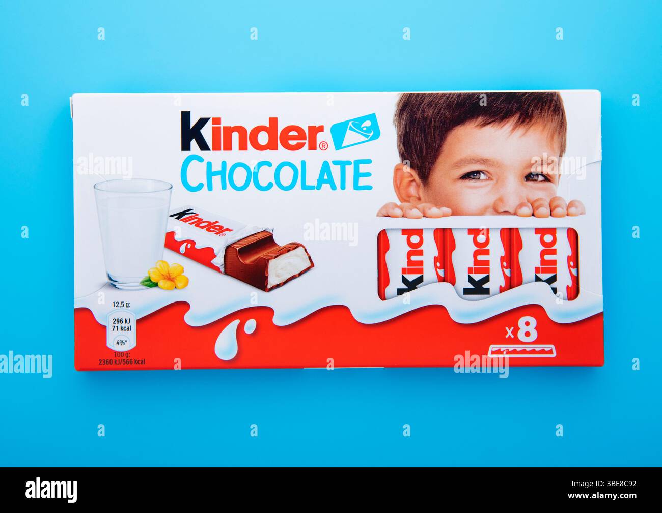 LONDON, UK - JANUARY 23, 2025: Box of Kinder original chocolate bar ...