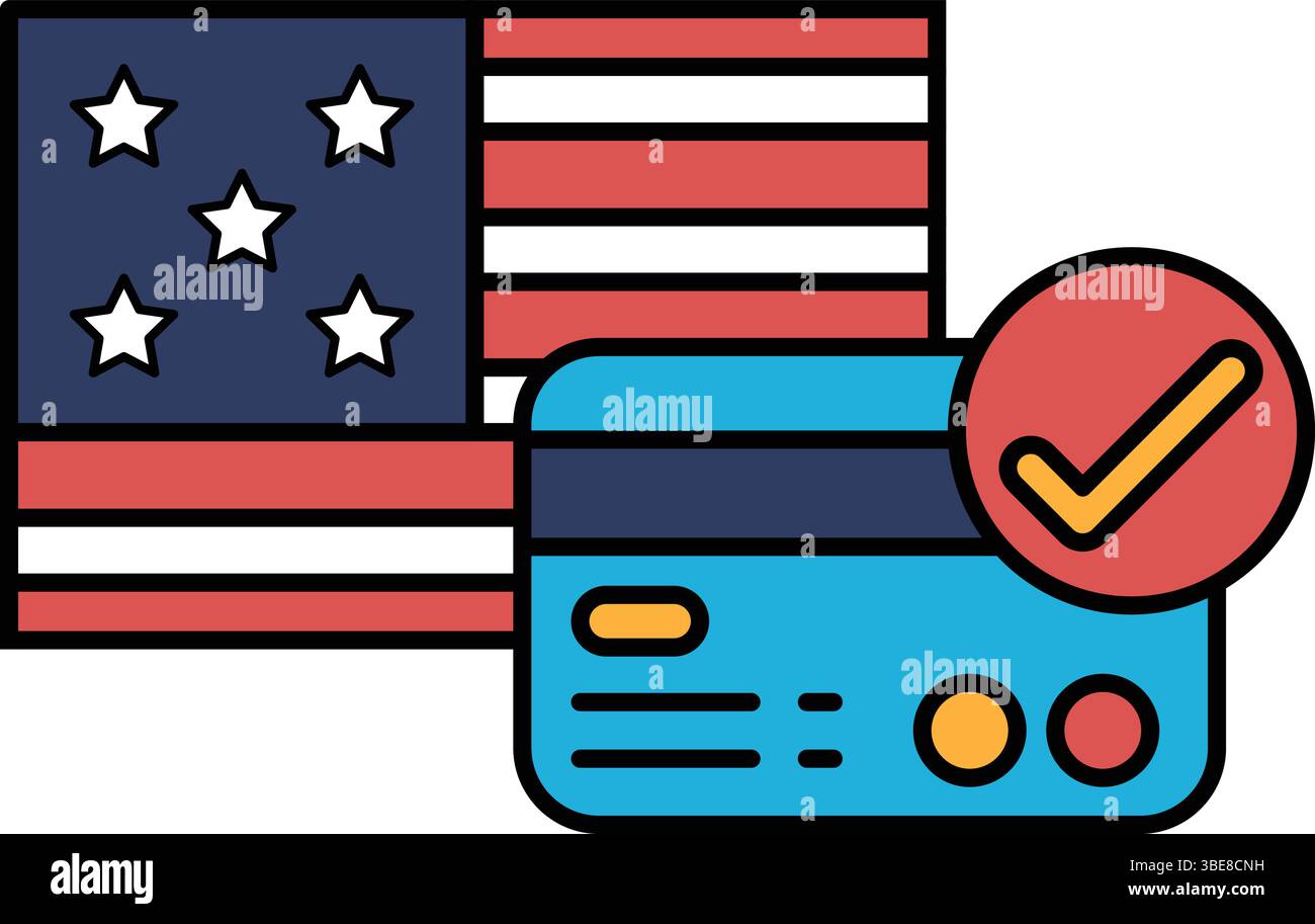 A credit card with a red check mark on it is shown next to the American ...