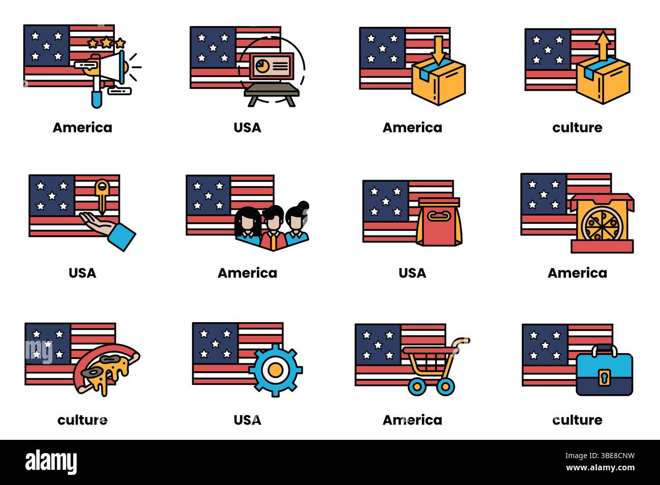 Food and country in south america Stock Vector Images - Alamy