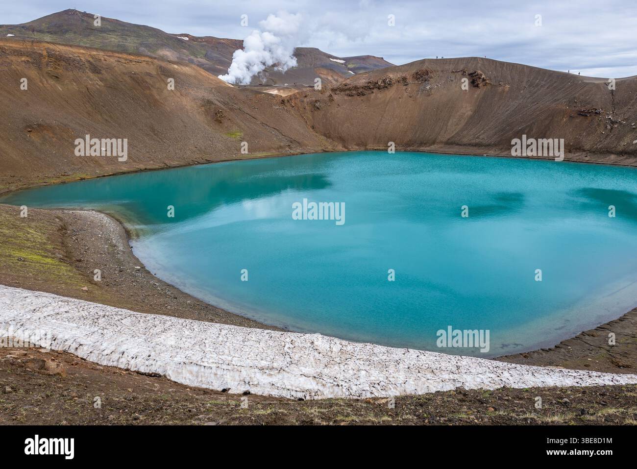 Blue lake in famous crater Viti, part of Krafla caldera in Myvatn ...