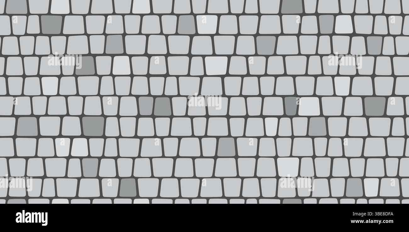 Paved stone seamless pattern. Pavement tile texture. Stone mosaic background. Cobble floor ...